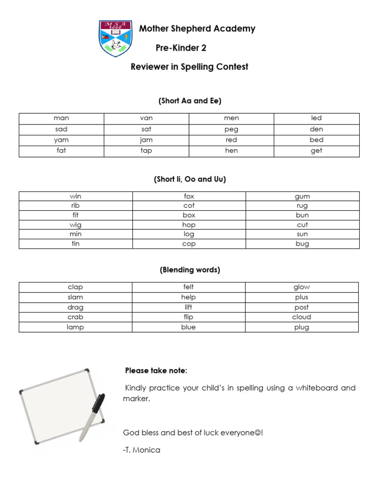 PK2 (Spelling and Reading) | PDF