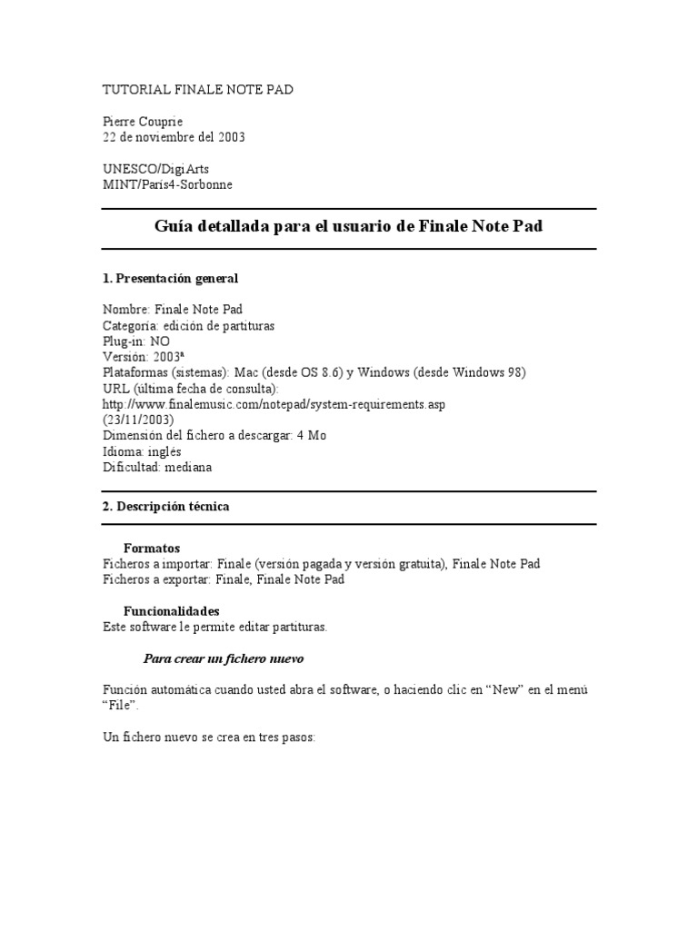 Tutorial Finale Note Pad | PDF | Point and Click | Partituras