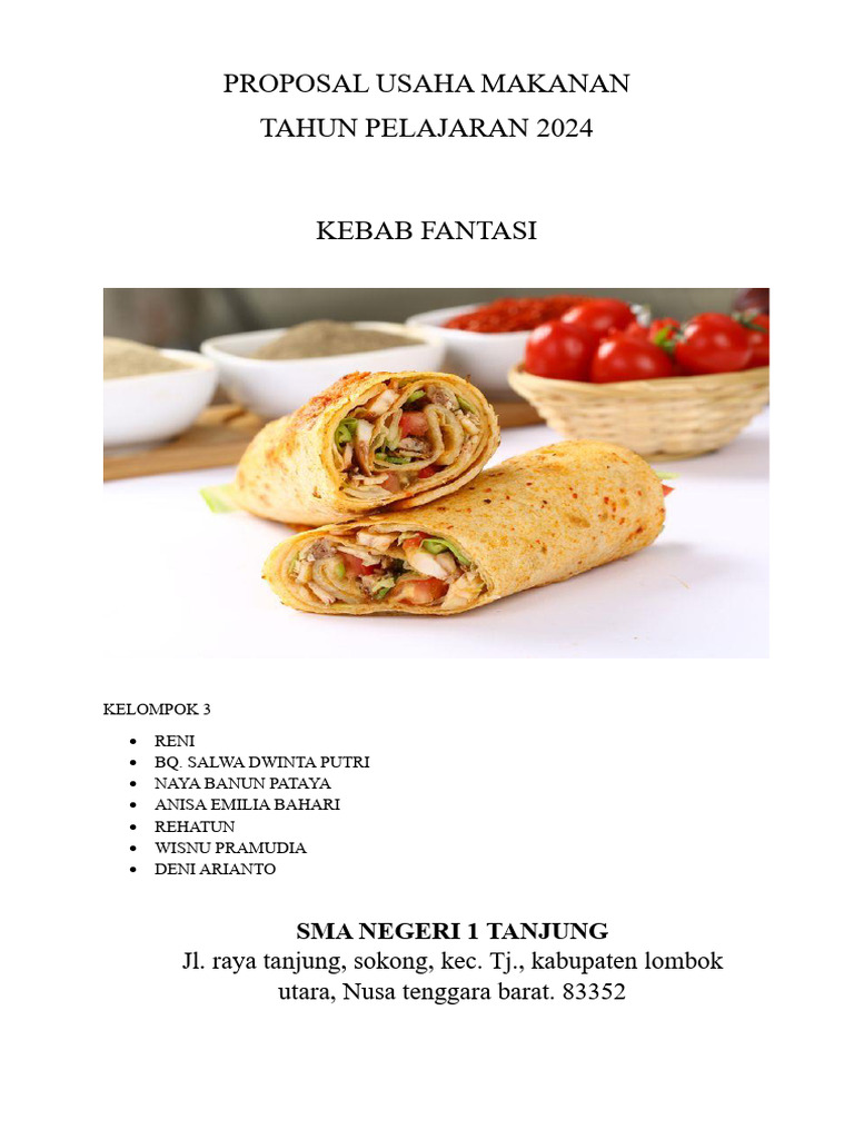 Proposal Usaha Makanan | PDF