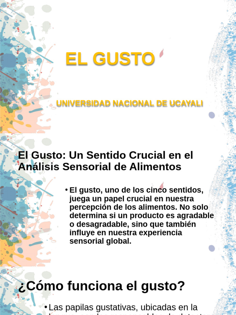 El Gusto en el Análisis Sensorial | PDF | Gusto