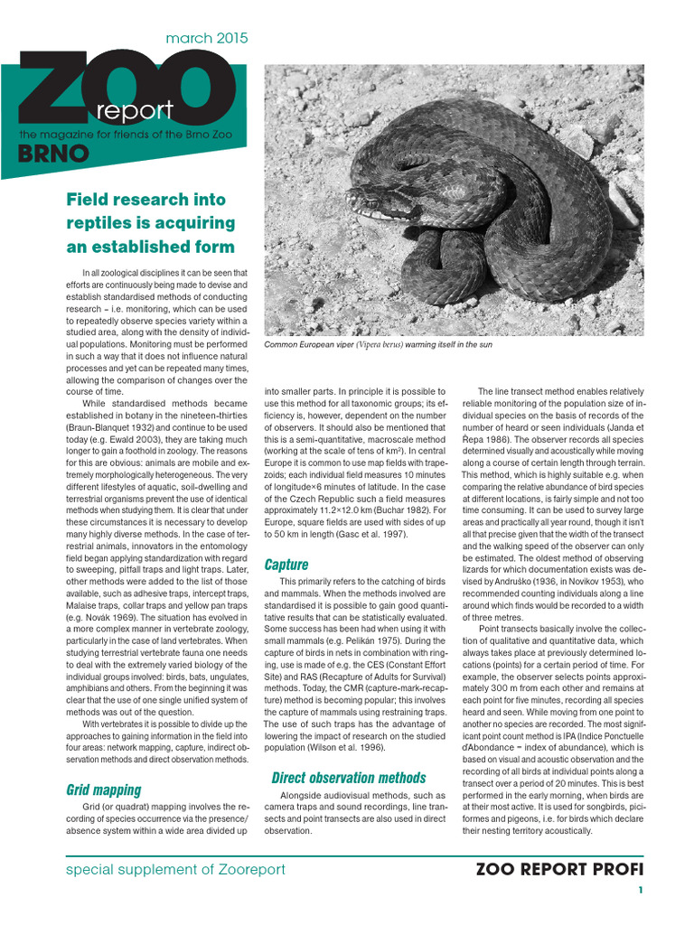 Field Research Into Reptiles Is Acquiring An Established Form | PDF ...