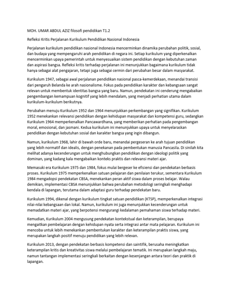 Eksplorasi Konsep Filosofi Pendidikan T1.2 | PDF