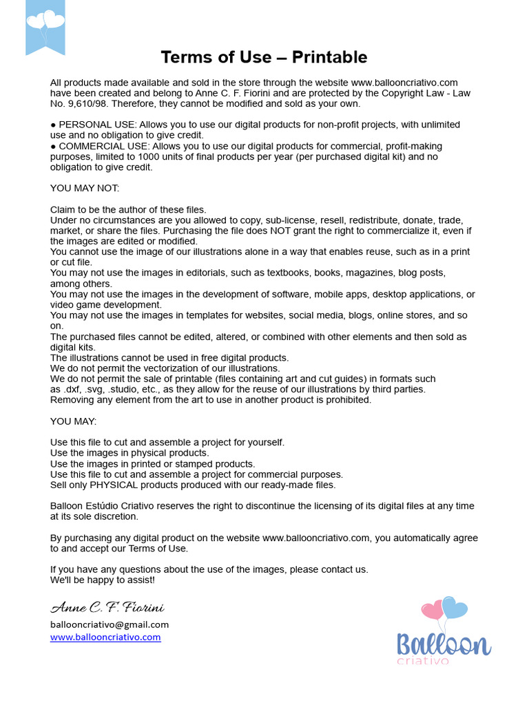 Balloon Criativo Terms of Use | PDF | Application Software | Computing