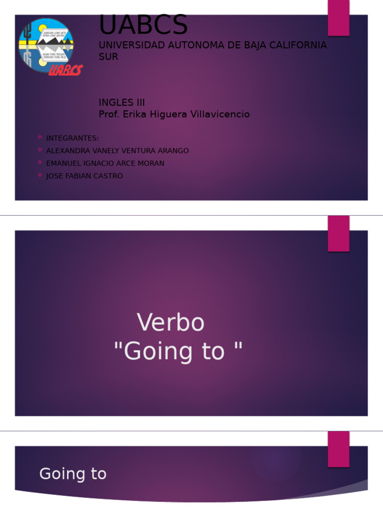 Uso de "Going to" en inglés | PDF