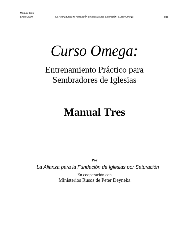 Introduccion 3 Curso Omega | PDF | Plan de estudios | Evangélico
