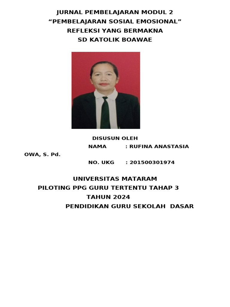 Jurnal Pembelajaran Modul 2 Rufina Anastasia Owa | PDF