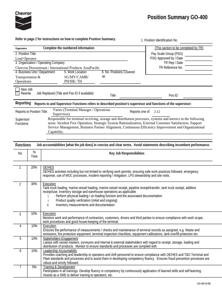GO400 Lead Operator | PDF | Business