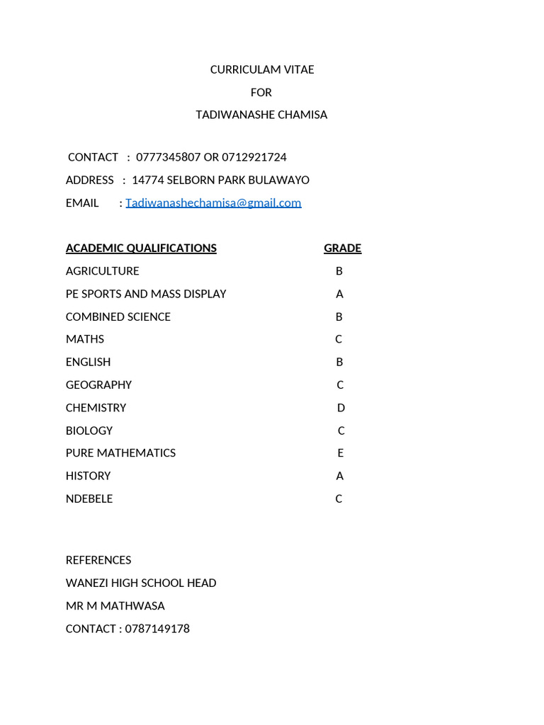 Curriculam Vitae | PDF
