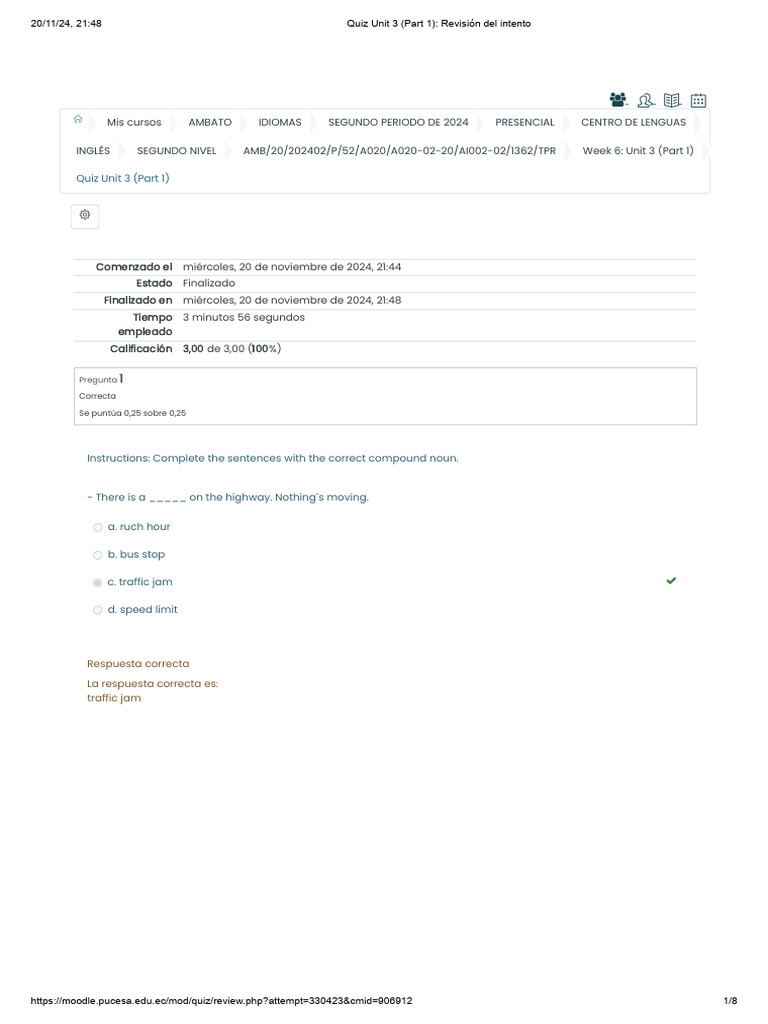 Quiz Unit 3 (Part 1) - Revisión Del Intento | PDF