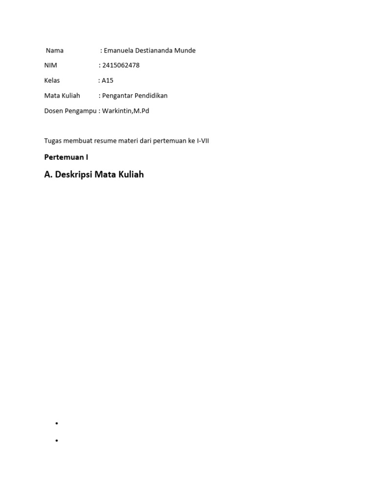 Desti Munde Pengantar Pendidikan | PDF