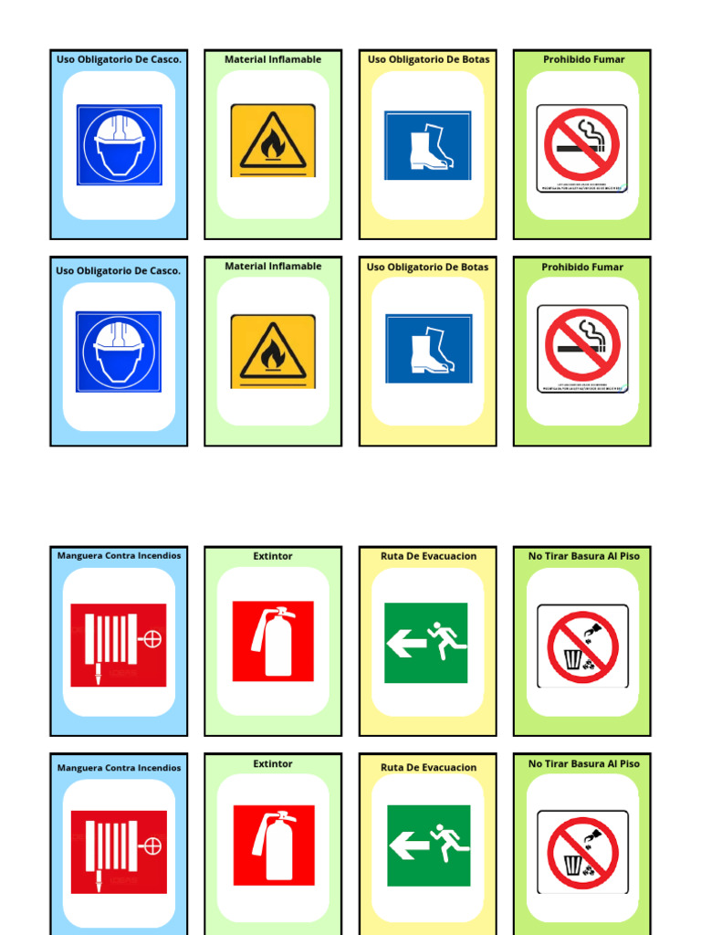 Memorama Seguridad Industrial. | PDF