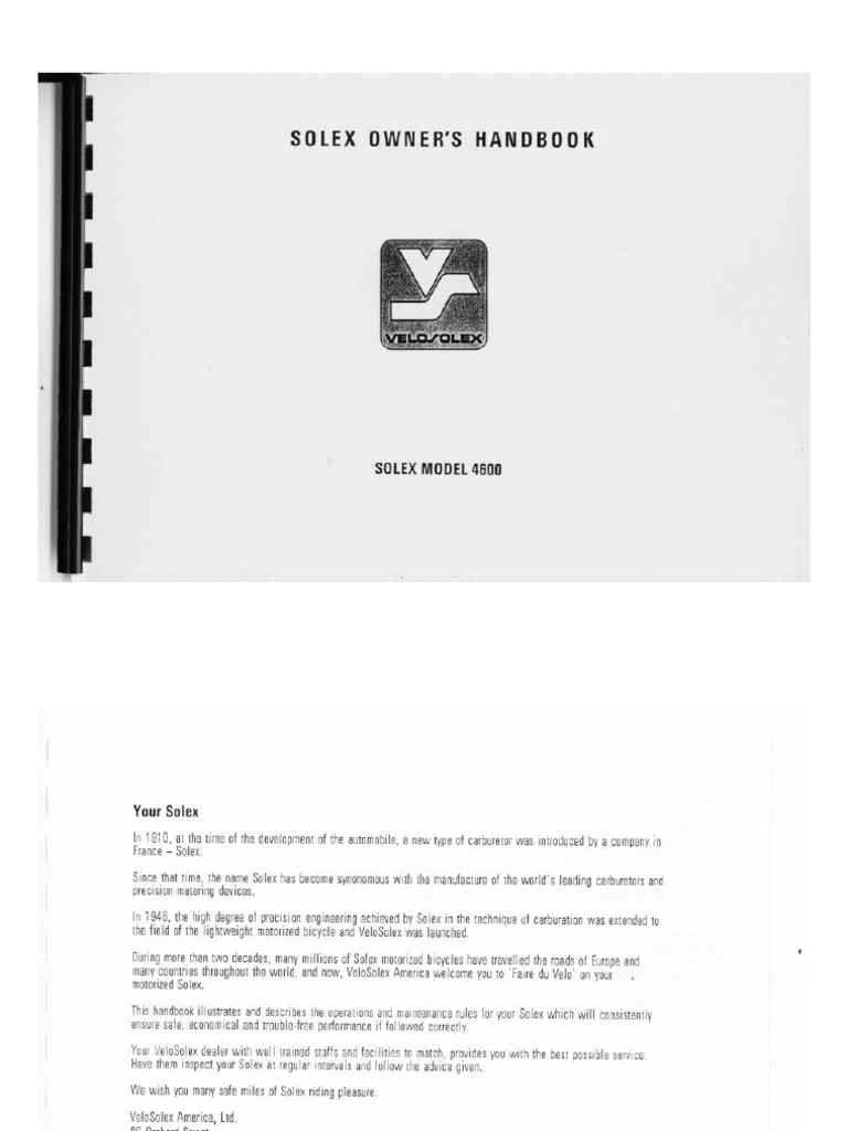 Solex 4600 Owners Manual | PDF