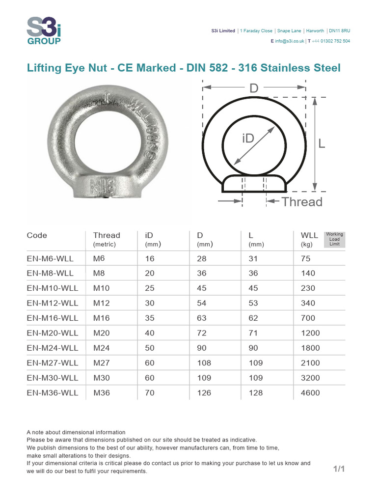 DIN 582 - Lifting-Eye-Nut-Stainless-Steel - EJEMPLO1 F.T. | PDF