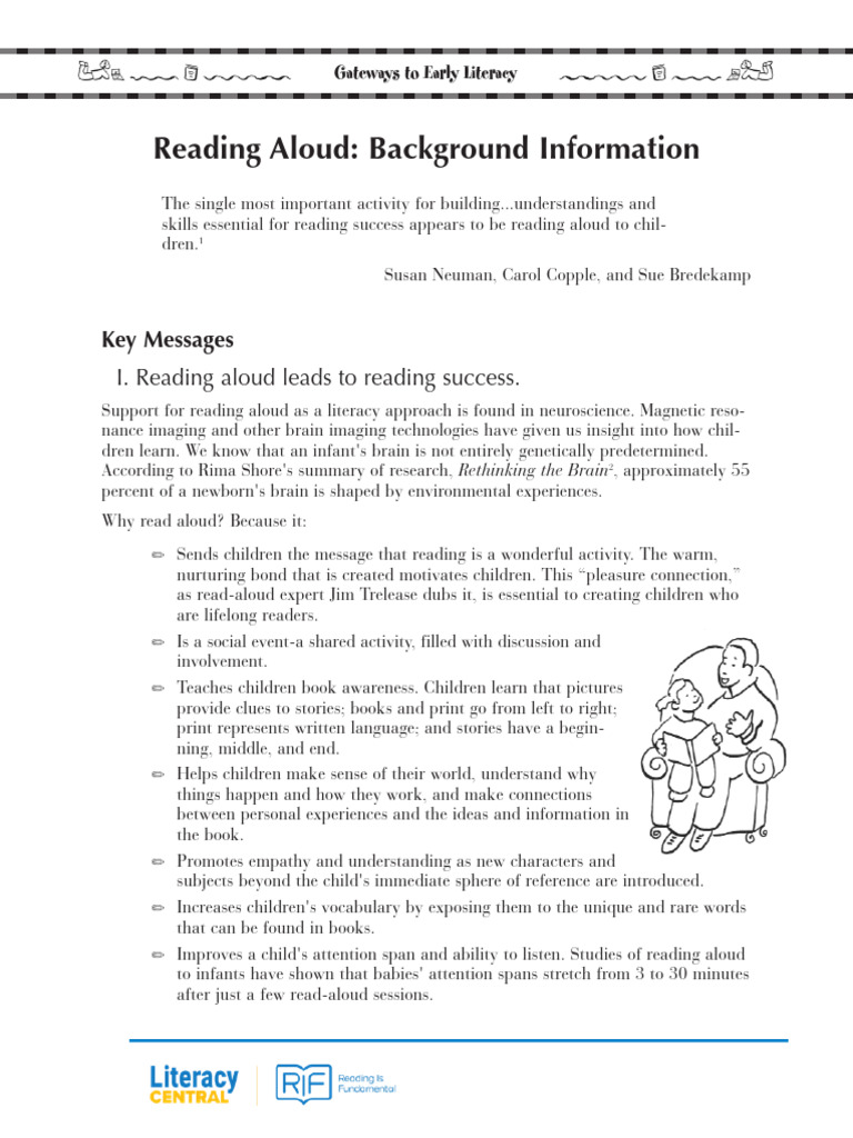 Reading Aloud Background Informationinfantstoddlerspre K | PDF ...