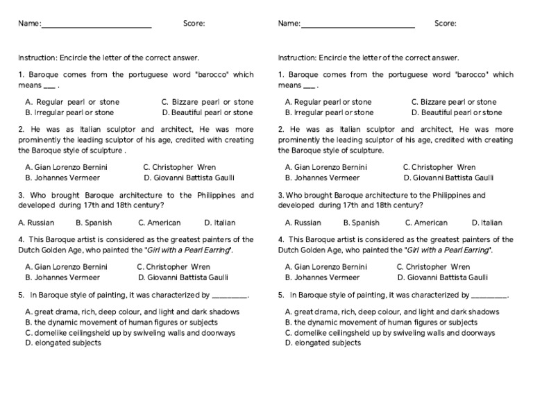 Question | PDF | Baroque | Sculpture