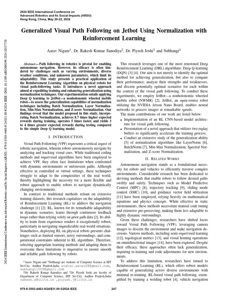 Generalized Visual Path Following On Jetbot Using Normalization With ...