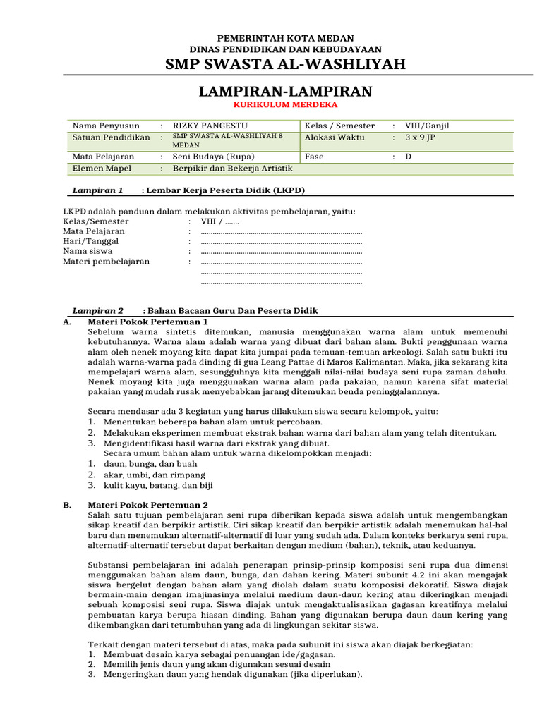 Modul Ajar SBK | PDF