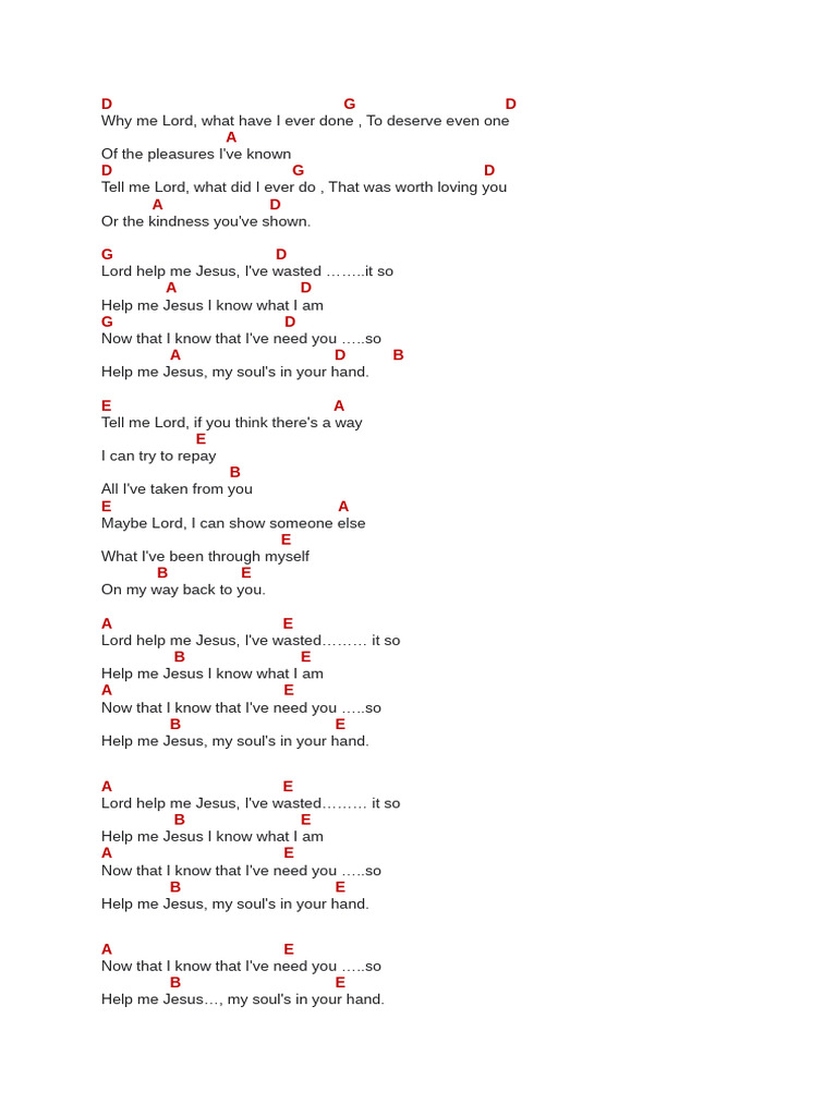 Why Me Lord CHORD | PDF