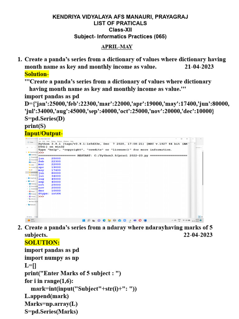 Class XII Informatics Practicals | PDF | Sql | Data Management