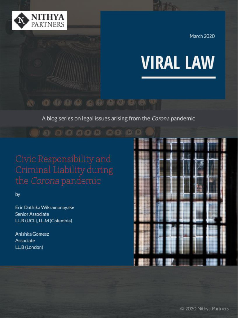 Civic Responsibility and Criminal Liability During The Corona Pandemic ...