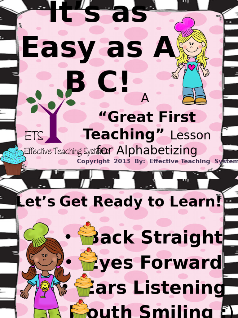 A Lesson For Alphabetizing: "Great First Teaching" | PDF