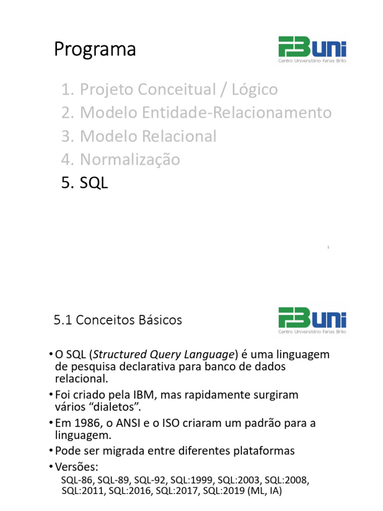 Estruturas e Comandos SQL para Tabelas | PDF | SQL | Tabela (banco de ...