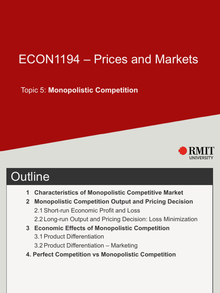 T5 - Monopolistic Competition | PDF | Monopoly | Profit (Economics)