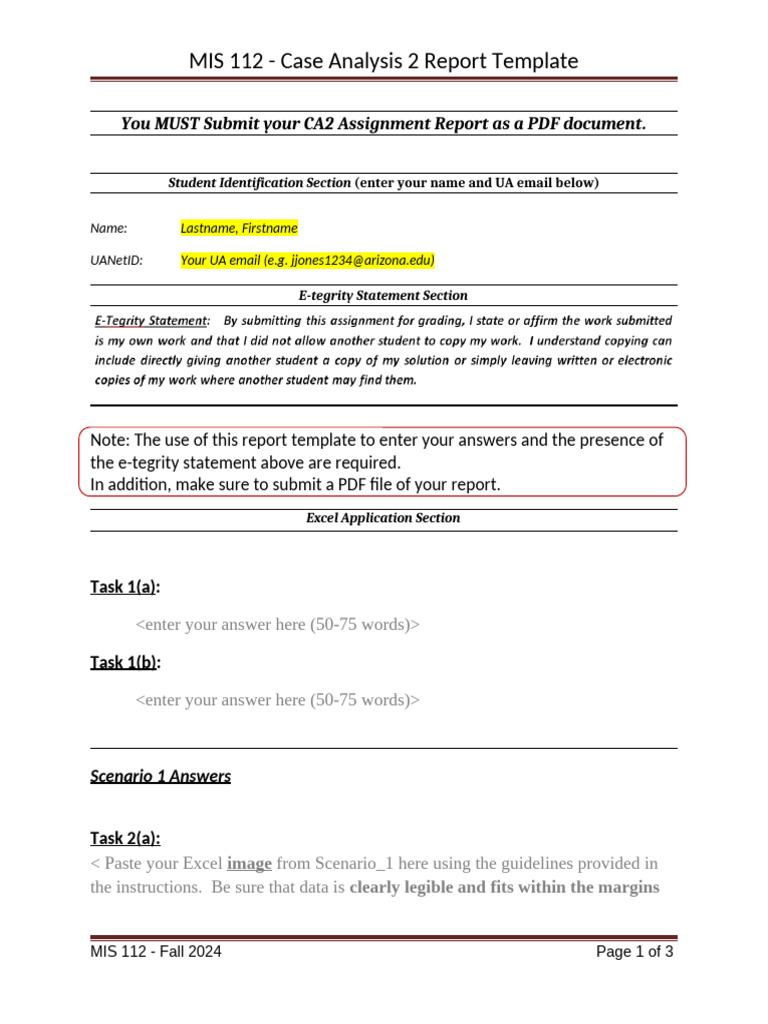 CA2 Template | PDF | Computing