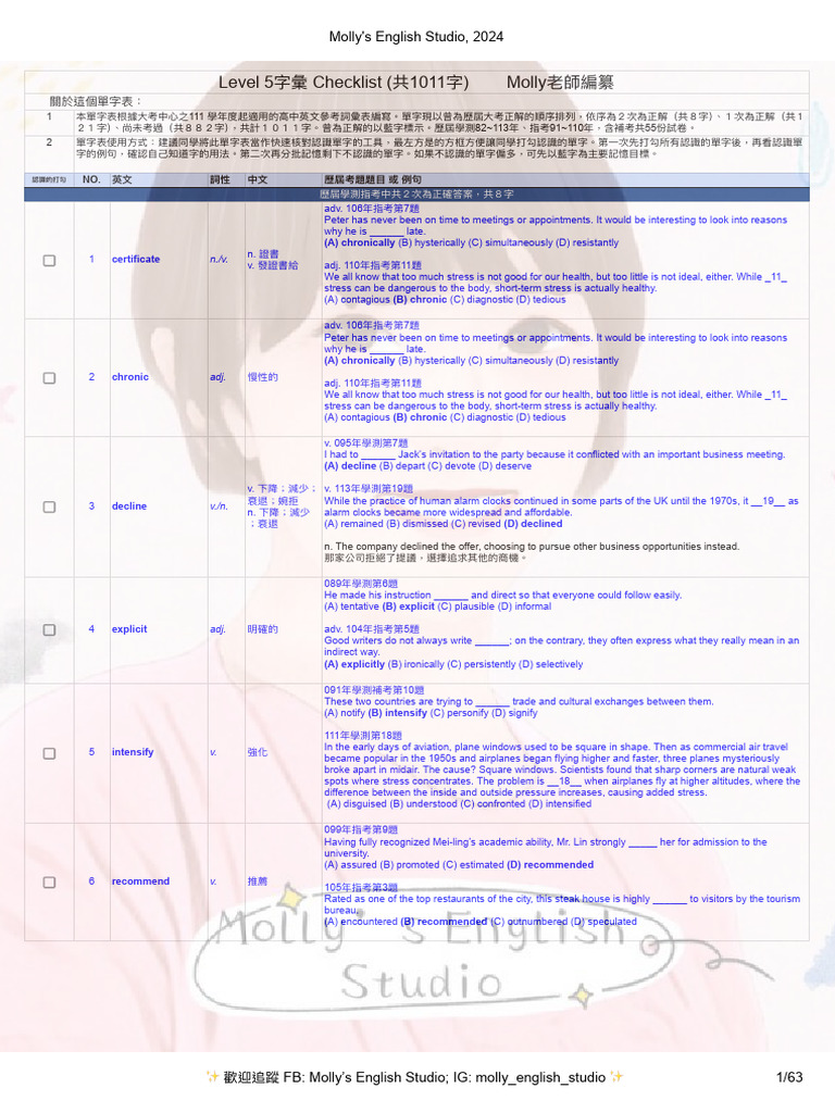 Molly's English Studio - LEVEL 5 - 1011字 | PDF