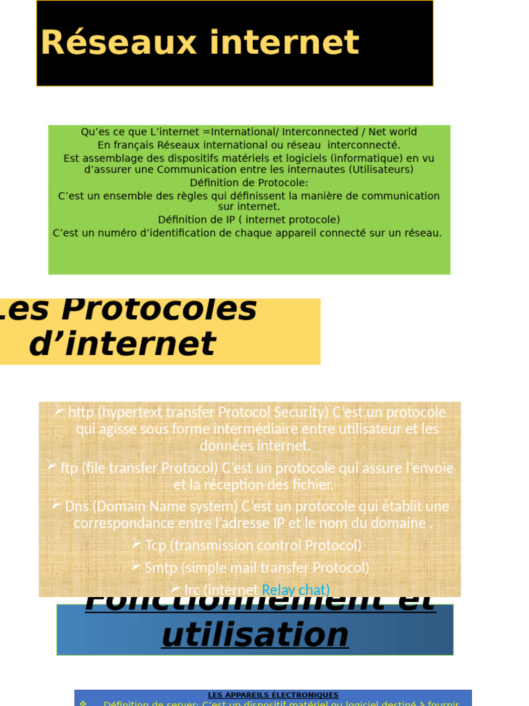 Cours Réseaux Internet | PDF | l'Internet | Internet