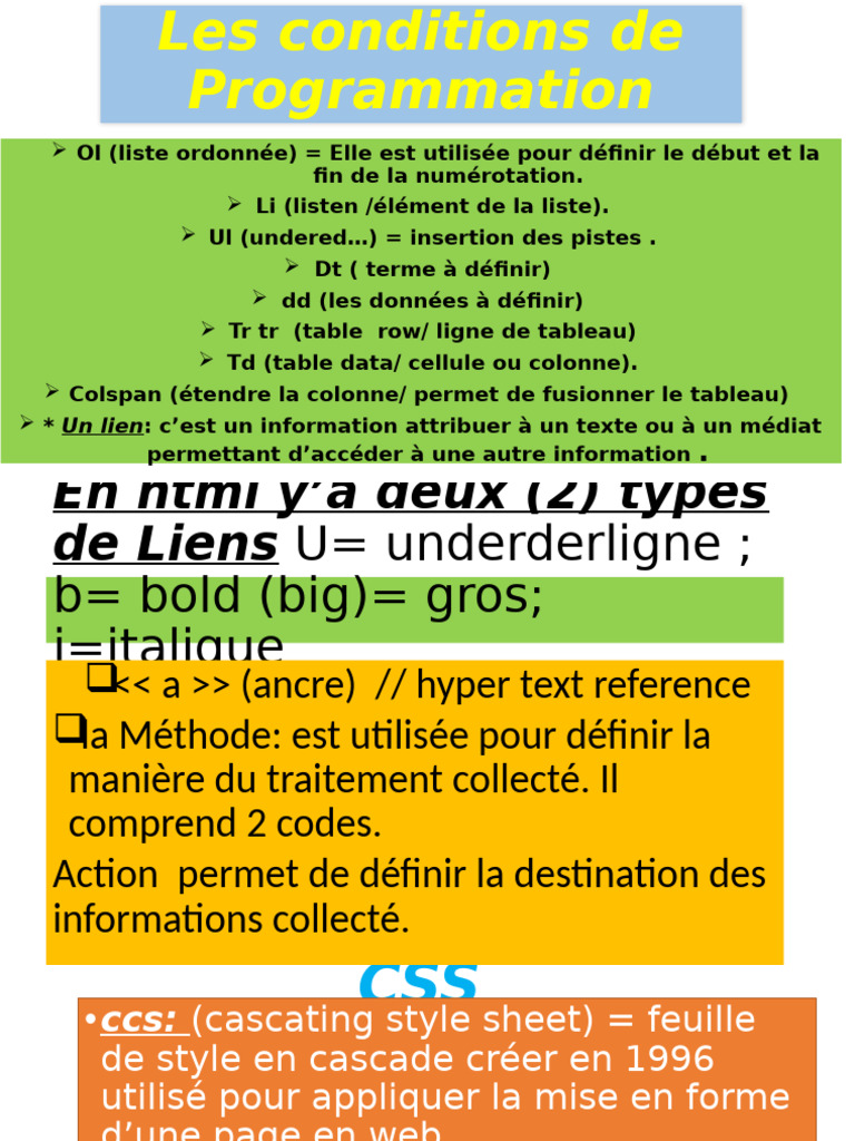 Cours Les Conditions de Programmation | PDF
