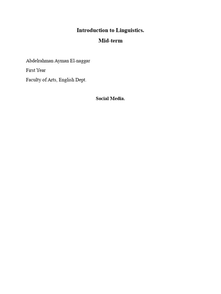 Introduction To Linguistics | PDF