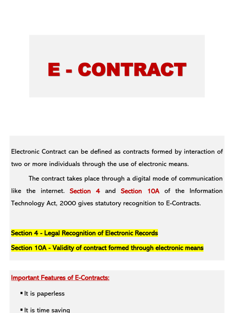 E Contracts | PDF