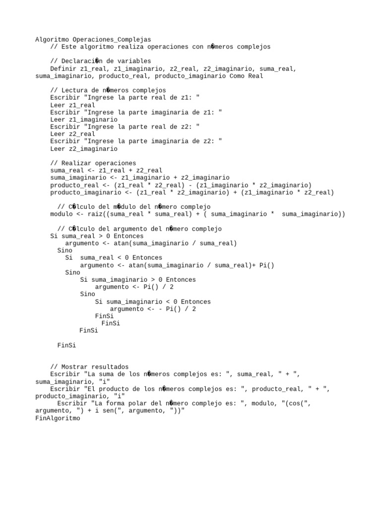 Operaciones - Complejas Tarea 1f TIC's | PDF