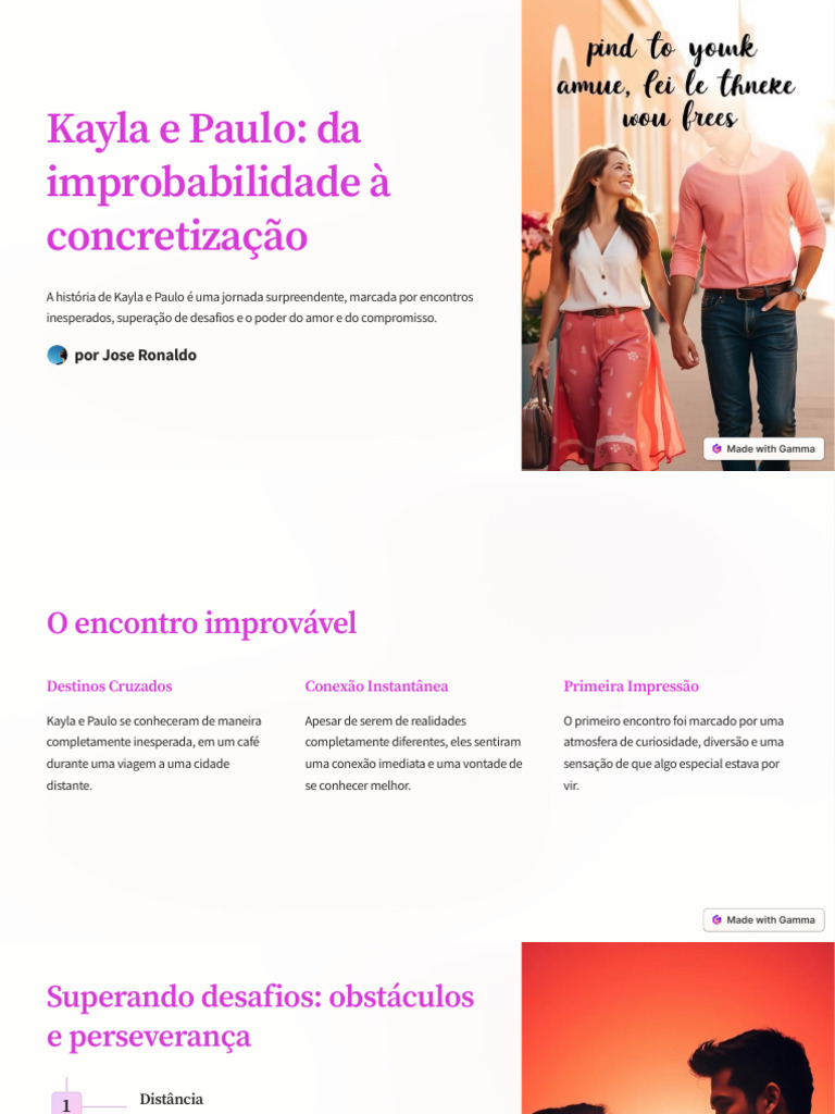 Kayla e Paulo Da Improbabilidade A Concretizacao | PDF | Amor | Tempo