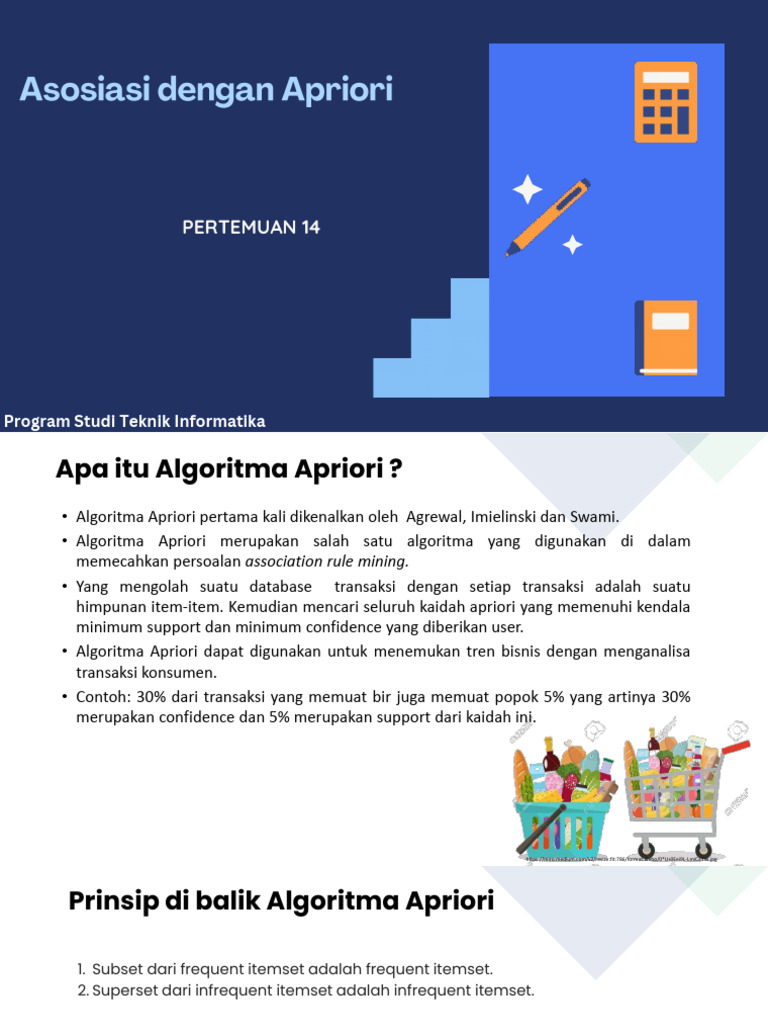 PPT-Data Mining-Pertemuan 14 (Apriori) | PDF