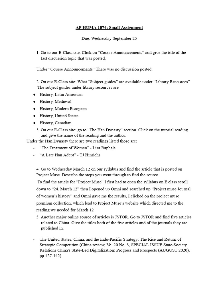 AP HUMA1074 Small Assignment | PDF | Academic Publishing | Scholarly Communication
