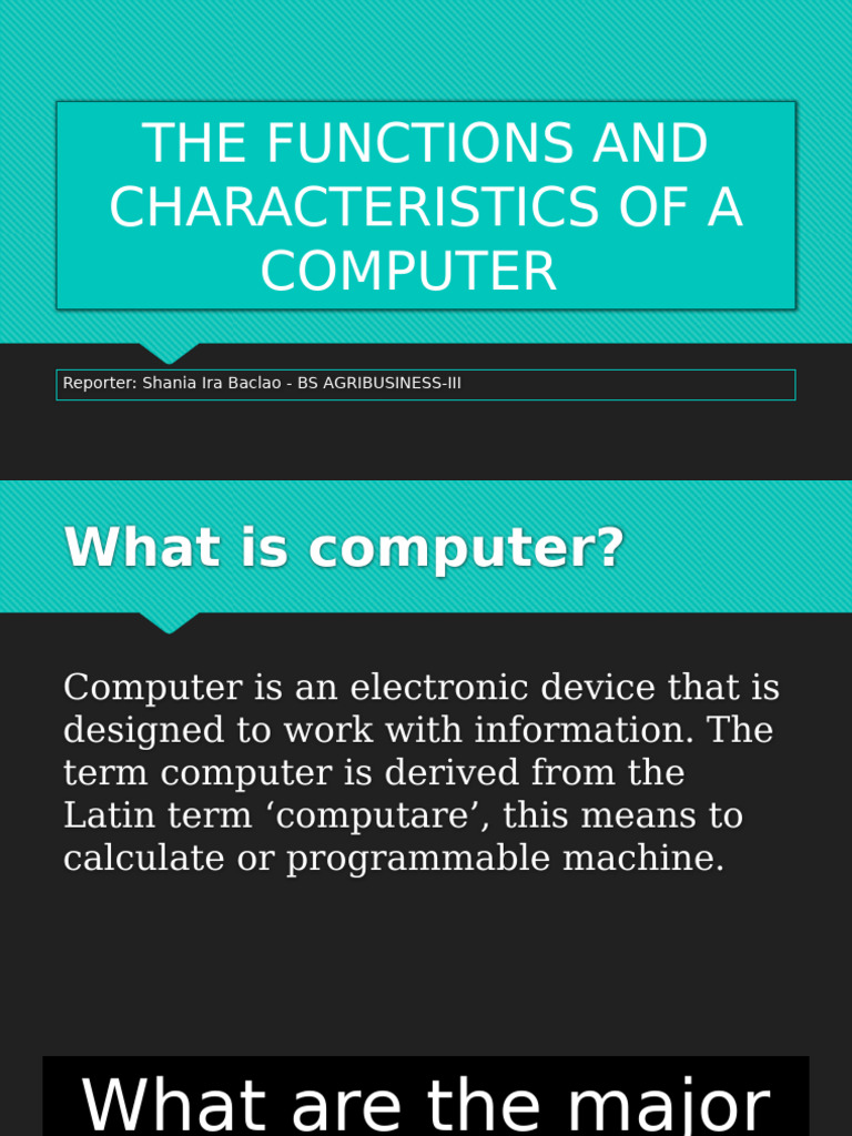 Elective3 Functionscharacteristicsms Baclao | PDF | Input/Output ...