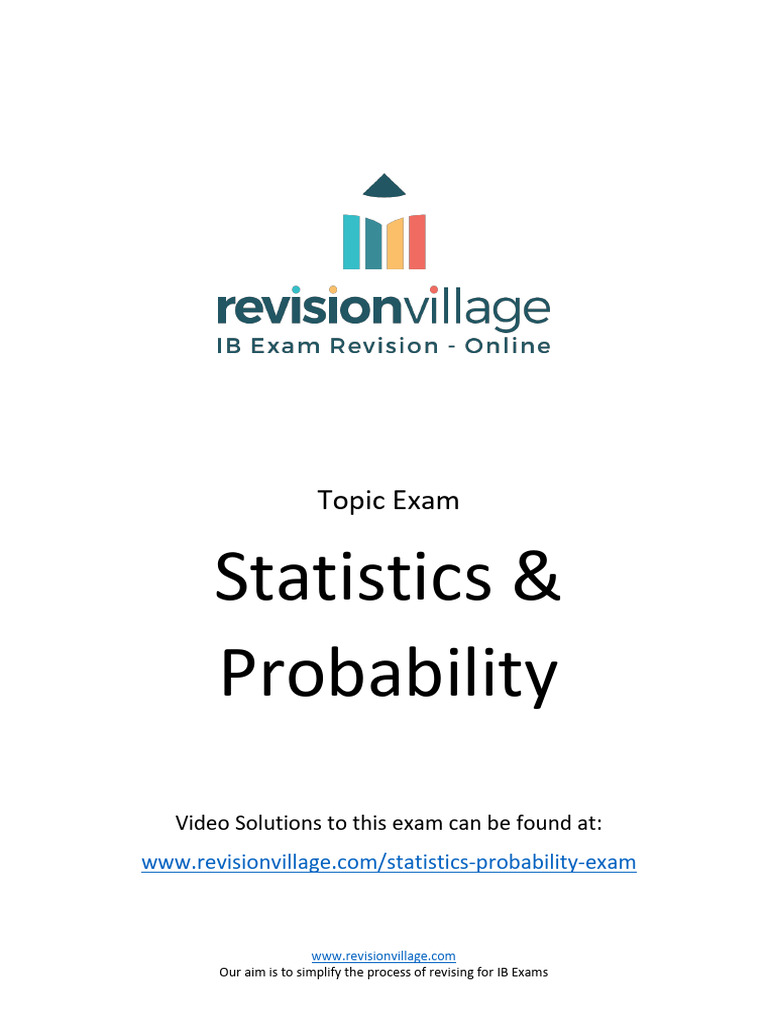 Statistics and Probability Exam | PDF