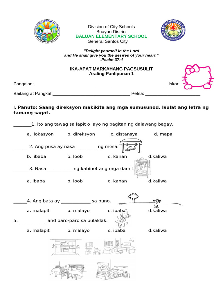 Q4 AP Periodical Test Grade 1 1 | PDF