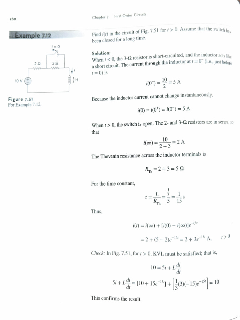 First-Order Circuit Analysis Solutions | PDF | Electrical Network | Electronic Circuits