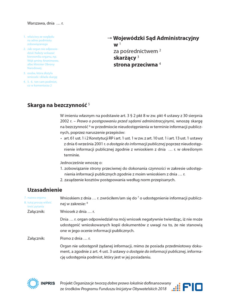 06 Skarga Na Bezczynność | PDF