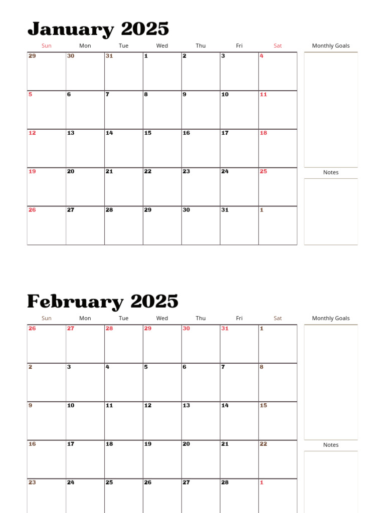 2025 Simple Monthly Planner | PDF