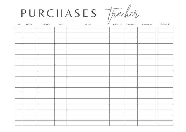 Purchase Tracker | PDF