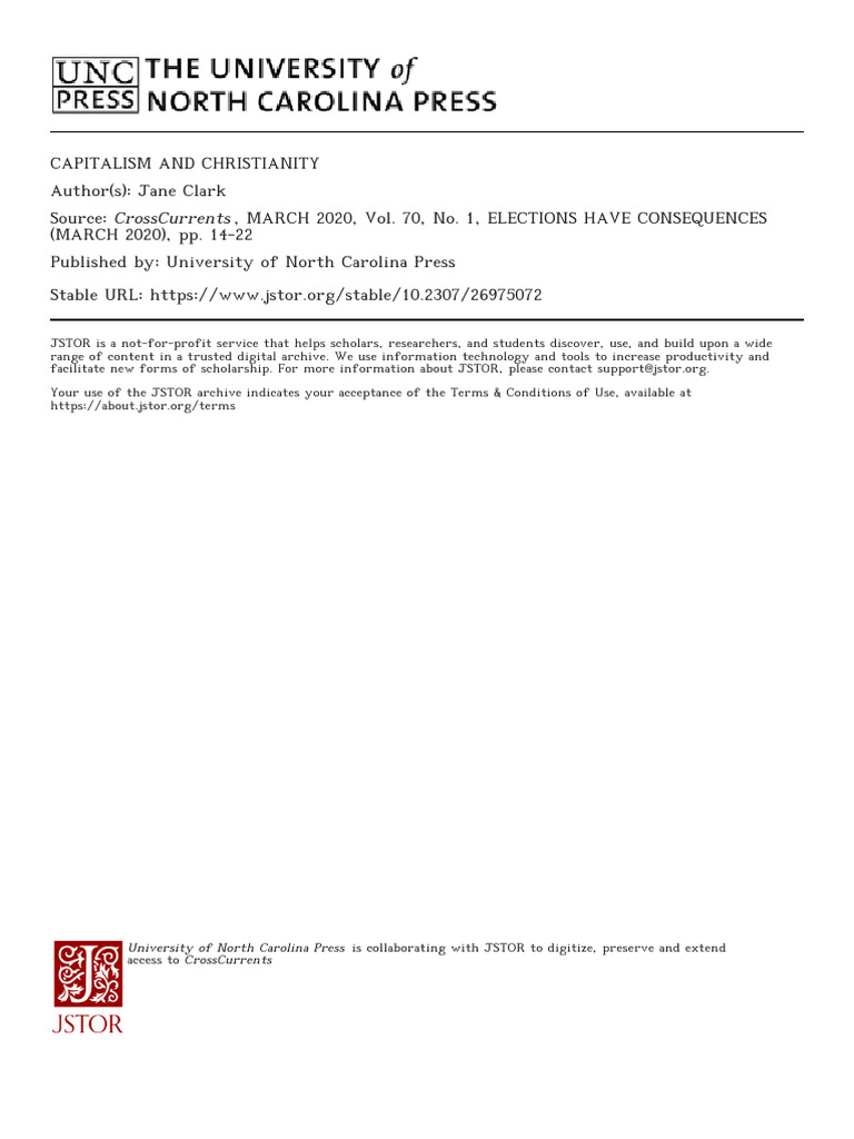 Capitalism and Christianity. Clark | PDF | Jesus | Bible