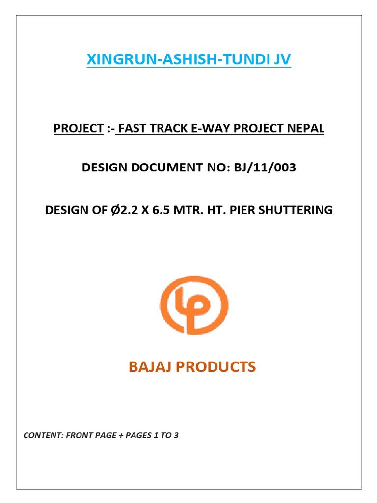 Design Document - Tundi Circular Pier | PDF | Bending | Structural ...