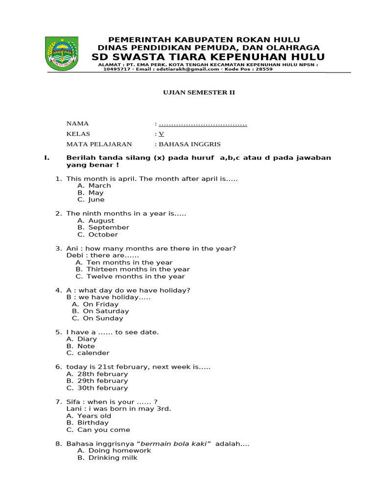 Uas 5 English SMT 2 Salinan | PDF