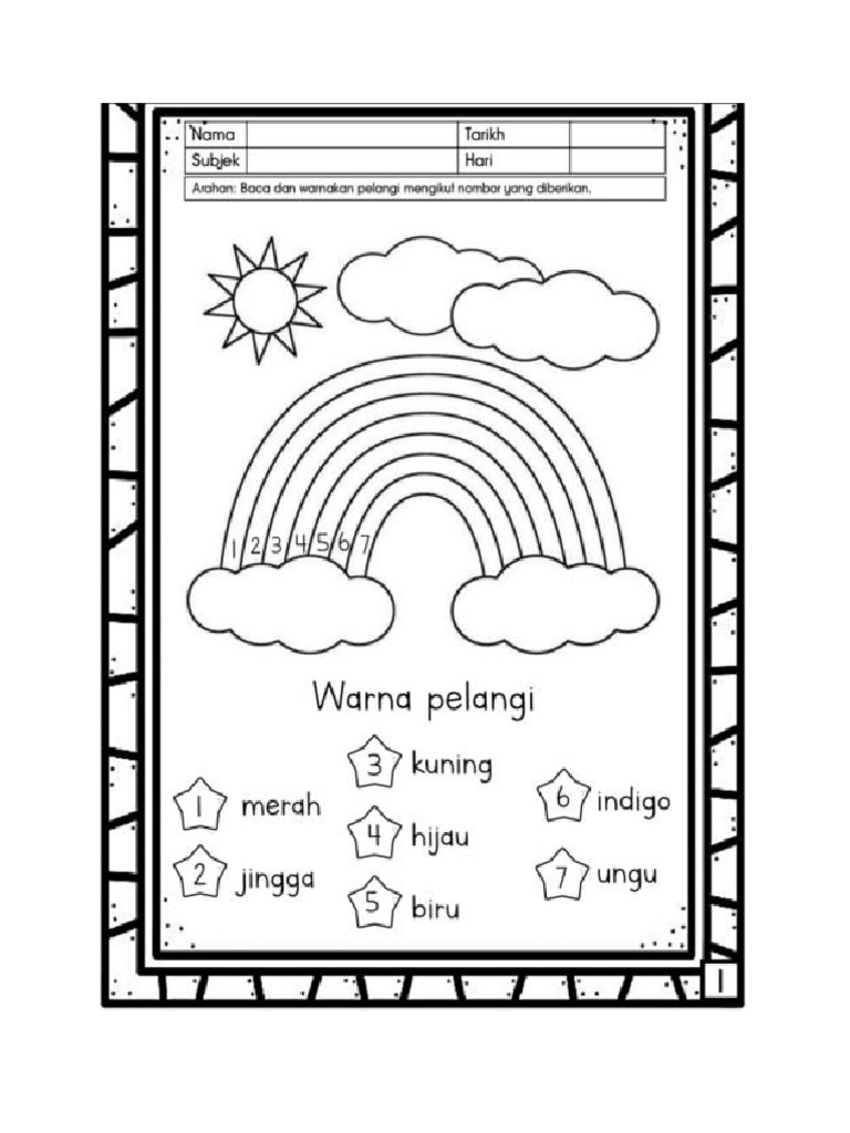 Lembaran Kerja Transisi Tahun 1 M3 - Isnin 25 Mac | PDF