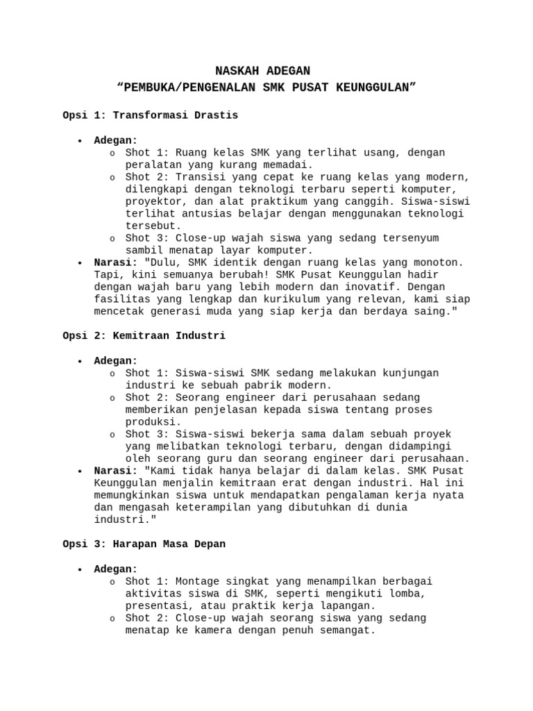 Naskah Adegan Video | PDF