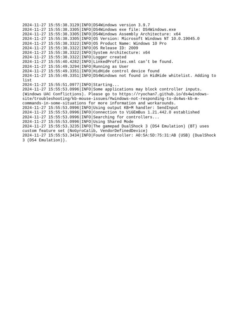 Ds4windows Log 20241127.2 | PDF